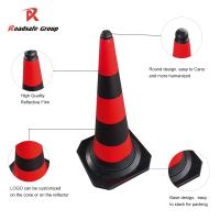 China PE + Rubber Traffic Cone | 75cm (4kg) | Rubber Cones Road Warning Orange Black Cones Hot Selling Model for Israel & Palestine for sale