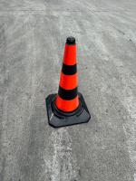 China PE + Rubber Traffic Cone | 75cm (4kg) | Rubber Cones Road Warning Orange Black Cones Hot Selling Model for Israel & Palestine for sale