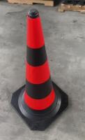 China 100cm Height PE Rubber Base Reflective Tape Traffic Cone for Road Safety and Construction Zones for sale