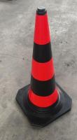 China ROADSAFE PE + Rubber Traffic Cone | 100cm (6kg) | Rubber Cones Road Warning Orange Black Cones Hot Selling Model for Israel & Palestine for sale