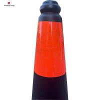 China 100cm Height PE Rubber Base Reflective Tape Traffic Cone for Road Safety and Construction Zones for sale