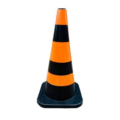 China FULL Rubber Traffic Cone | 70cm (2.8-3kg) | Rubber Cones Road Warning Orange Black Cones Hot Selling Model for Israel & Palestine for sale