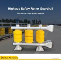 China BEIJING ROADSAFE Highway Car Truck Crash Warning Cheap Polyurethane Rolling Barrier System Safety Anti-Collision Driveway Guardrail Bucket Roller for sale