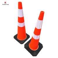 China BEIJING ROADSAFE Orange cone 90cm Factory Cheap Price PVC Warning Road Safety Traffic Cones Reflective Safety Cones Black Base 36inch for sale