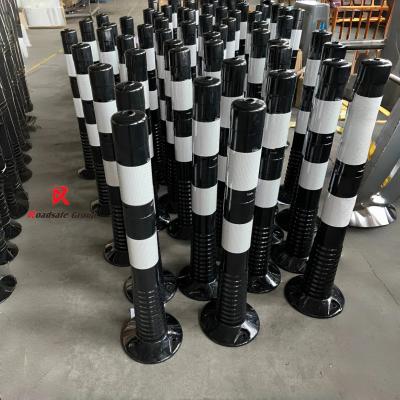 China Manufacturers' PU 750mm Warning Spring Post  Flexible Traffic Bollard Reflective Road Delineator Post for sale