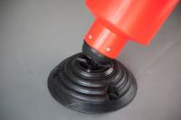 China Chile Warning Spring Post 830mm Orange blue Flexible Traffic Bollard Reflective Road 1.7kgs Delineator Post for road construction diviner for sale