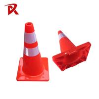 China 28 Inch PVC Traffic Cone with Reflective Tape for Road Safety Barrier for sale