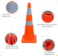 China 28 Inch PVC Traffic Cone with Reflective Tape for Road Safety Barrier for sale