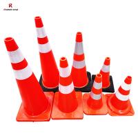 China 28 Inch PVC Traffic Cone with Reflective Tape for Road Safety Barrier for sale