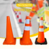 China 28 Inch Reflective Heavy Duty PVC Traffic Safety Cone for Highway Road Control for sale