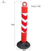 China Delineators Barriers Tubular Black Base Traffic Beijing ROADSAFE Delineator Warning Road Barrier Warning Post for Car parking place and construction 50cm 80cm 120cm for sale