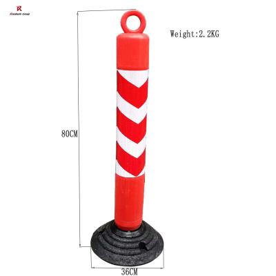 China Delineators Barriers Tubular Black Base Traffic Beijing ROADSAFE Delineator Warning Road Barrier Warning Post for Car parking place and construction 50cm 80cm 120cm for sale
