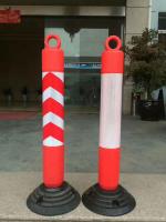China Delineators Barriers Tubular Black Base Traffic Beijing ROADSAFE Delineator Warning Road Barrier Warning Post for Car parking place and construction 50cm 80cm 120cm for sale