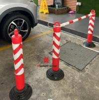 China Delineators Barriers Tubular Black Base Traffic Beijing ROADSAFE Delineator Warning Road Barrier Warning Post for Car parking place and construction 50cm 80cm 120cm for sale