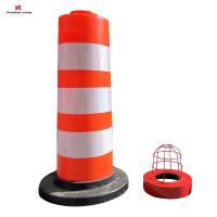 China Uruguay Market ROADSAFE 1090mm High Reflective Orange Drum Traffic Barrel with light for Roadway Safety Barrier for sale
