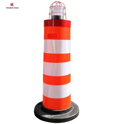 China Stackable Reflective PE Traffic Drum Road Safety Barrel for Crash Protection for sale