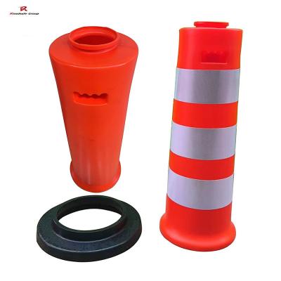 China 2026 Road Orange Barrier Uruguay Safety Warning Reflective With Flashing Yellow Light Drum Barrel for sale
