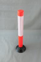 China Delineators Barriers 100cm Tubular Black Base Traffic Delineator Warning Road Barrier Warning Post for Car parking place and construction for sale