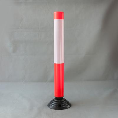 China Popular Spring Parking Sign Post Road Safety Flexible PU Screw Thread Parking Lot Sign Posts for sale