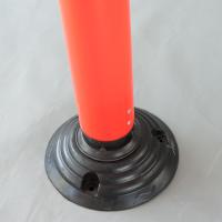 China Delineators Barriers 100cm Tubular Black Base Traffic Delineator Warning Road Barrier Warning Post for Car parking place and construction for sale