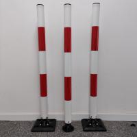 China White Red PE Post Dia 6cm with Removable Base Pin Flexible Delineator 1050 Traffic Barrier Reflective Safety Warning Bollards for sale