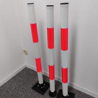 China White Red PE Post Dia 6cm with Removable Base Pin Flexible Delineator 1050 Traffic Barrier Reflective Safety Warning Bollards for sale