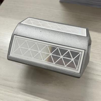 China ROADSAFE Reflector LOGO Customs 2 Sides Aluminum Road Stud High Quality Road Stone Safety Reflective Cat Eye with Pin for sale