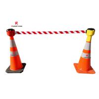 China 5m 3meters Traffic Safety Cone Road Belt Topper Warning Barrier Retractable Topper High quality White Red Yellow barrier Fence Tape for sale