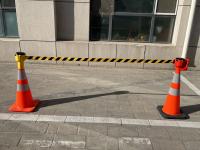 China 5m 3meters Traffic Safety Cone Road Belt Topper Warning Barrier Retractable Topper High quality White Red Yellow barrier Fence Tape for sale