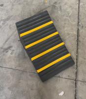 China Heavy Duty Speed Bump 600*400*300mm Reflective Wheel Stopper/ Car Stopper Rubber Designed for Parking Lots Garages Shopping Malls Offices and Hospitals Providing Vehicle Control for sale