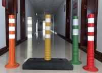 China Warning Spring Post 76cm with Rubber base Orange Flexible Traffic Bollard Reflective Delineator Post for road construction diviner for sale