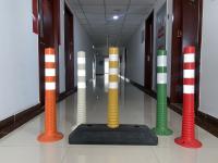 China Warning Spring Post 76cm with Rubber base Orange Flexible Traffic Bollard Reflective Delineator Post for road construction diviner for sale
