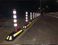 China Warning Spring Post 76cm with Rubber base Orange Flexible Traffic Bollard Reflective Delineator Post for road construction diviner for sale