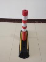 China Warning Spring Post 76cm with Rubber base Orange Flexible Traffic Bollard Reflective Delineator Post for road construction diviner for sale