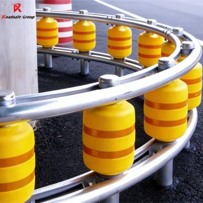 China BEIJING ROADSAFE Highway Car Truck Crash Warning Cheap Polyurethane Rolling Barrier System Safety Anti-Collision Driveway Guardrail Bucket Roller for sale