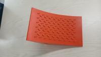 China High Strength Red Orange 20x20x28cm 1.7kgs Cars Speed Bump Reflective Wheel Stopper / Car Stopper Rubber suitable for tyre diamter 816mm for sale