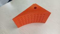 China High Strength Red Orange 20x20x28cm 1.7kgs Cars Speed Bump Reflective Wheel Stopper / Car Stopper Rubber suitable for tyre diamter 816mm for sale