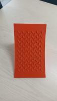 China High Strength Red Orange 20x20x28cm 1.7kgs Cars Speed Bump Reflective Wheel Stopper / Car Stopper Rubber suitable for tyre diamter 816mm for sale