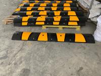China RoadsafeMaterial:Rubber Size:1830*300*58mmWeight:21kg/pc Car Speed Bump Reinforced Rubber Wheel Stopper for Security Yellow for sale