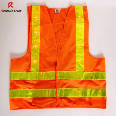 China Safety Reflective Jacket 12 LED Light-Up Safety Vest with Reflective Strips – Ideal for Workers, Rechargeable Battery Workers & Cyclists Vests for sale