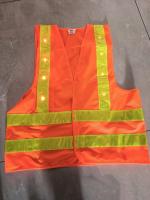 China Safety Reflective Jacket 12 LED Light-Up Safety Vest with Reflective Strips – Ideal for Workers, Rechargeable Battery Workers & Cyclists Vests for sale