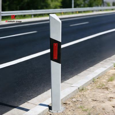 China Beijing ROADSAFE PVC Triangle Pole Warning Flexible Reflective traffic guardrail road delineator post LOGO PVC bollard for sale