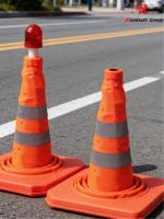 China Telescopic Foldable Traffic Safety Cone ABS / PP 35–70cm for Road Safety & Emergency Control for sale