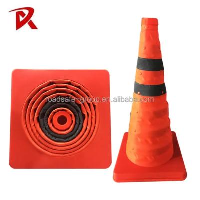 China Telescopic Foldable Traffic Safety Cone ABS / PP 35–70cm for Road Safety & Emergency Control for sale