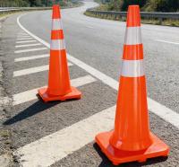 China Orange PVC Cones Custruction Flexible Reflective High Visibility 90CM 36