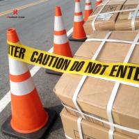 China Traffic PE Warning Red Yellow Caution Barricade Fence Custom Danger Plastic Non-Adhesive Road Marking Safety Barrier Brand Logo Film Tape for sale