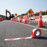 China Traffic PE Warning Red Yellow Caution Barricade Fence Custom Danger Plastic Non-Adhesive Road Marking Safety Barrier Brand Logo Film Tape for sale