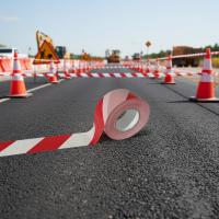 China Traffic PE Warning Red Yellow Caution Barricade Fence Custom Danger Plastic Non-Adhesive Road Marking Safety Barrier Brand Logo Film Tape for sale