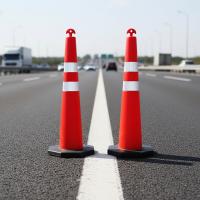 China 110cm Height Reflective PE Traffic Cone for Road Safety Bollard and Delineator Post for sale