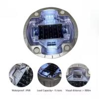 China IP68 Waterproof Solar Road Stud: 10 LED Dock & Ground Warning Flashing Marker for sale